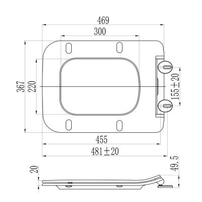 China Elongated Square Toilet Seat Soft Close Quick Release Urea 469x367mm Stainless Steel Hinges for sale