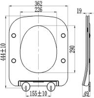 China Sunten SU029 European Standard Urea Toilet Seat for Square Toilets 432mm Slow Close for sale