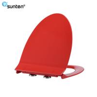 China Sunten V Shape UF Toilet Seat Slow Close 467mm 389mm Oval Toilet Lid for sale