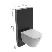 China Bathroom Dual Flush Wall Hung Toilet with Hidden Water Tank 1005mm HDPE for sale