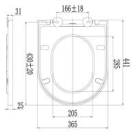 China D Slim Soft Close Toilet Seat Urea 421x352mm Stainless Steel 304 Hinges for European Market for sale