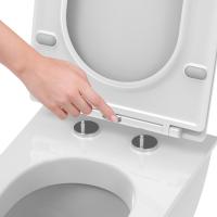 China Ultra Slim Soft Close Toilet Seat Cover Urea 441x365x31mm Stainless Steel 304 Hinges for sale