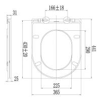 China Ultra Slim Soft Close Toilet Seat Cover Urea 441x365x31mm Stainless Steel 304 Hinges for sale