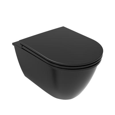 China D Shape Hygienic Soft Close Toilet Seat Cover Lid Duroplast Plastic 444mm 370mm for sale