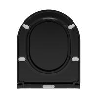 China D Shape Hygienic Soft Close Toilet Seat Cover Lid Duroplast Plastic 444mm 370mm for sale