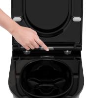 China D Shape Hygienic Soft Close Toilet Seat Cover Lid Duroplast Plastic 444mm 370mm for sale