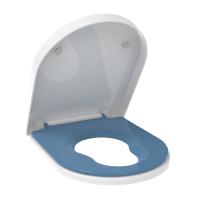 China Sunten SU058 Soft Close Toilet Seat Cover UF Urea Material D-Shape Quick Release 445x368mm Stainless Steel Hinges for sale