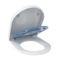 China Sunten SU058 Soft Close Toilet Seat Cover UF Urea Material D-Shape Quick Release 445x368mm Stainless Steel Hinges for sale