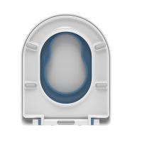 China Sunten SU058 Soft Close Toilet Seat Cover UF Urea Material D-Shape Quick Release 445x368mm Stainless Steel Hinges for sale