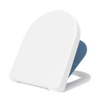China Sunten SU058 Soft Close Toilet Seat Cover UF Urea Material D-Shape Quick Release 445x368mm Stainless Steel Hinges for sale