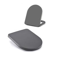 China Sunten SU049 Matte Black Duroplast Toilet Seat Soft Close Quick Release UF D Shape 449x360mm for sale