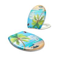 China SU043 Bathroom Set Soft Close Pattern Urea Toilet Seats for sale