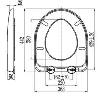 China Urea Soft Close D Shape Toilet Seat 442x368mm Quick Release for European Market for sale