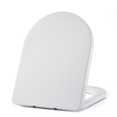 China European Standard Elongated D-Shape Urea Toilet Seat Soft Close UF Material 475mm 360mm for sale