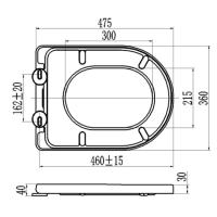 China European Standard Elongated D-Shape Urea Toilet Seat Soft Close UF Material 475mm 360mm for sale