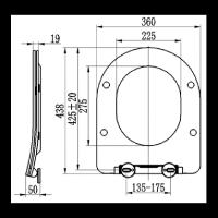 China Sunten SU030 Slim U-Shaped Toilet Seat D-Shape Quick Release for Wall Hung WC 438mm for sale