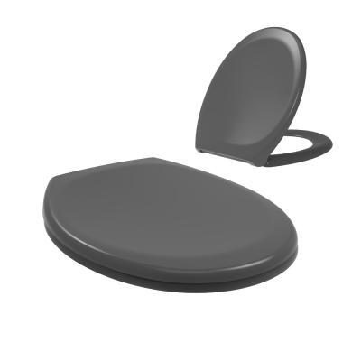 China Sunten SU002 Duroplast Toilet Seat Matte Black White Closed Front Urea 445x375mm Slow Close for sale
