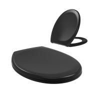 China Sunten SU002 Duroplast Toilet Seat Matte Black White Closed Front Urea 445x375mm Slow Close for sale