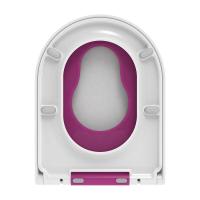 China White Urea Soft Close Elongated Toilet Seat with Quick Release and Built In Child Seat 465x368mm for sale