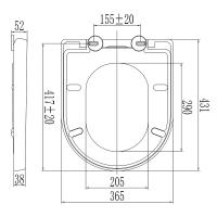 China Universal Short D Shape Urea Toilet Seat 431x365mm Soft Close Quick Release Easy Clean for sale