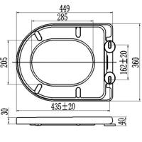 China European Standard D Shape UF Toilet Seat Soft Close Quick Release Top Lock 449x360mm for sale