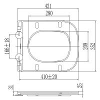China Sunten SU061 Ultra Slim Soft Close Toilet Seat Cover Urea 421x356mm Square Shape for sale
