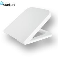 China Square Soft Close Toilet Seat Cover UF Antibacterial 448mm 376mm Quick Fit Easy Clean for sale