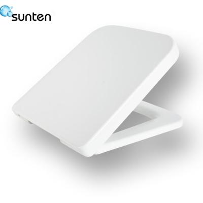 China Square Soft Close Toilet Seat Cover UF Antibacterial 448mm 376mm Quick Fit Easy Clean for sale