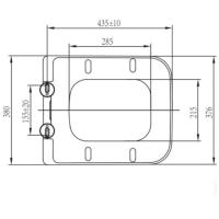 China Square Soft Close Toilet Seat Cover UF Antibacterial 448mm 376mm Quick Fit Easy Clean for sale