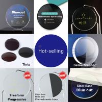 China HMC Multifocal WideView Glass lenses optical Anti blue light progressives 75mm lenses for sale