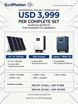 China SP P05-U7 7kW PV +8 kW Hybrid Inverter +10kWh LFP Off Grid Kit for sale