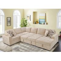 China Beige living room sofa bed with storage Modern big U shaped sofa sleeper Europe North America big corner sectional sofa for sale