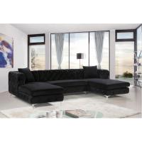 China Factory Direct Sales luxury velvet custom fabric corner sofa Eucalyptus frame living room sofa for sale