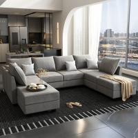 China High-End Luxury Living room furniture set sofa bed big U shape functional sofa bed for big house for sale