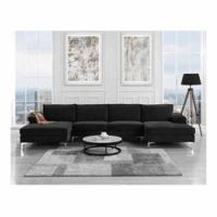 China High class Blue color 7 seater sofa set double chaise sectional  U shape sofa set upholstered sofa furniture for sale