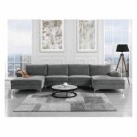 China High class Blue color 7 seater sofa set double chaise sectional  U shape sofa set upholstered sofa furniture for sale
