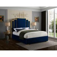 China Cara furniture Modern Nordic Style green velvet Solid Wood diamond Luxury Master Bed 2m Soft Bed for home bedroom for sale