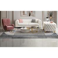 China Top grade Dongguan CARA FURNITURE various color gold metal leg tufted velvet gray recliner sofa set 3 2 1 for sale