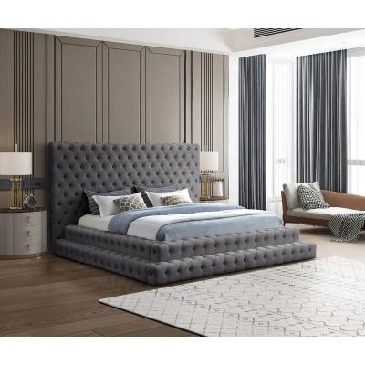 China Cara Furniture Factory direct wholesale eucalyptus frame velvet fabric can be customized hotel beds for sale