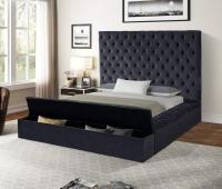 China Cara Furniture factory direct wholesale eucalyptus frame velvet fabric can be customized storage bed for sale