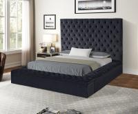 China Cara Furniture factory direct wholesale eucalyptus frame velvet fabric can be customized storage bed for sale