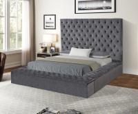 China Cara Furniture factory direct wholesale eucalyptus frame velvet fabric can be customized storage bed for sale