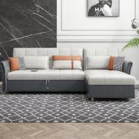 China Cara new design technology cloth fabric oil proof living room sofa with USB charging storage function sofa bed for sale