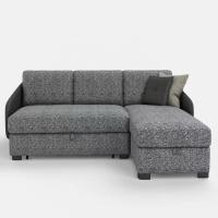 China Modern furniture luxury grey linen fabric living room sofa with adjustable headrest combination sofa cover sofa bed for sale