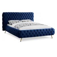 China Cara Furniture Factory Direct wholesale blue velvet button Queen bed for sale