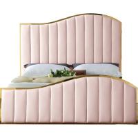 China American style Modern Queen size King Size bed OEM service factory price Pink soft beds for Bedroom and hotel for sale