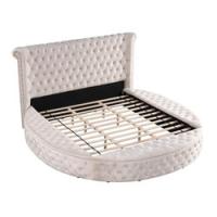 China modern beds low price luxury velvet beige color soft beds for bedroom and hotel and apartments for sale