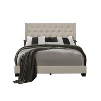 China 2024 New arrival tufted luxury velvet fabric Beige color soft beds for Bedroom Hotel and Apartments for sale