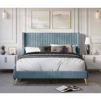 China North America style Gold metal leg luxury bed King size soft beds furniture for hotel and Bedroom for sale