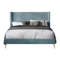 China North America style Gold metal leg luxury bed King size soft beds furniture for hotel and Bedroom for sale